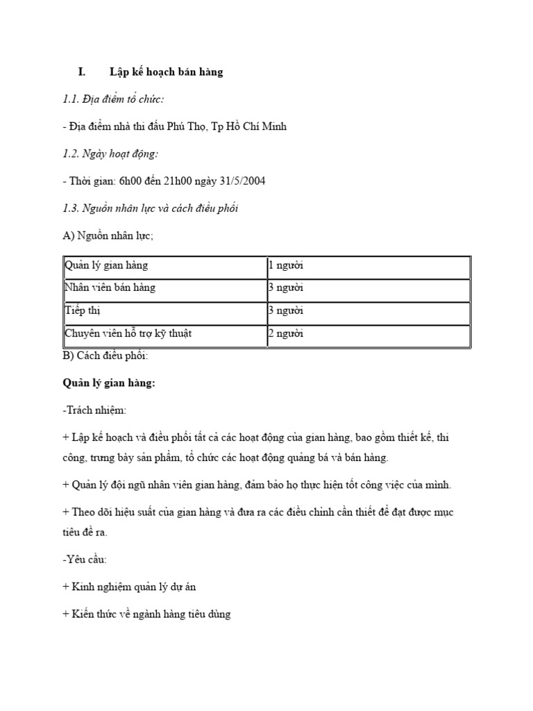 Lập kế hoạch bán hàng | PDF