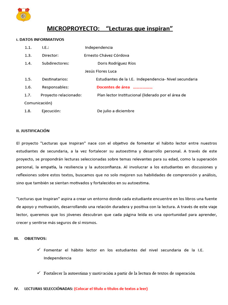 Modelo de Microproyecto | PDF | Comunicación humana | Sicología