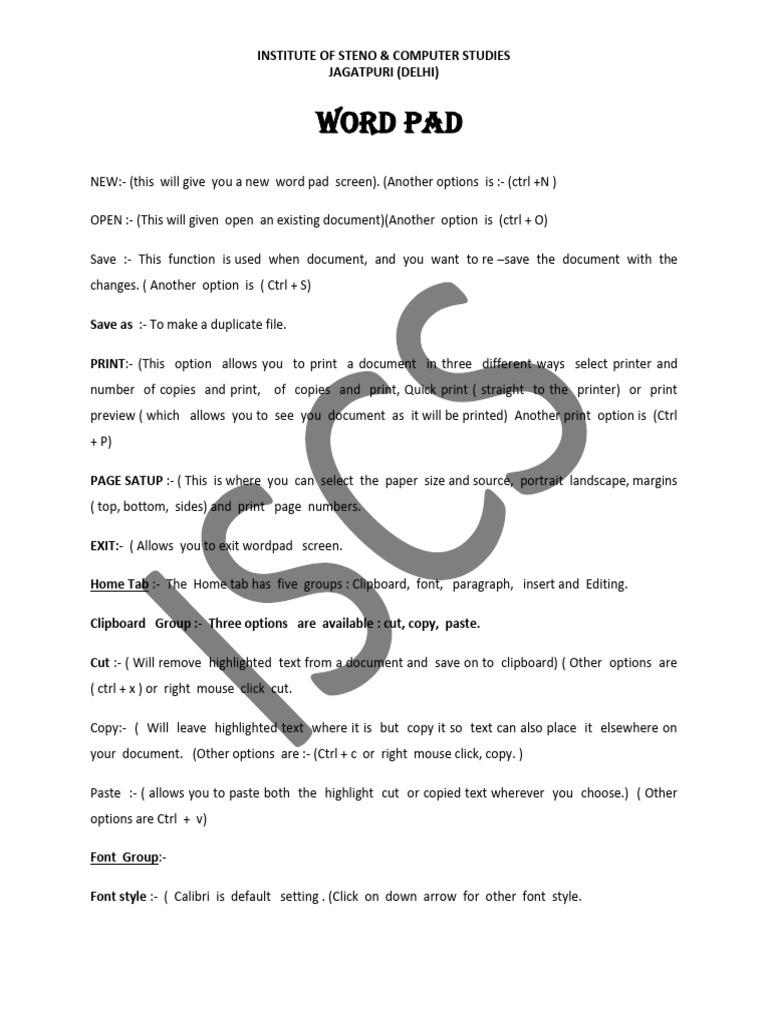 Word Pad | Download Free PDF | Control Key | Text