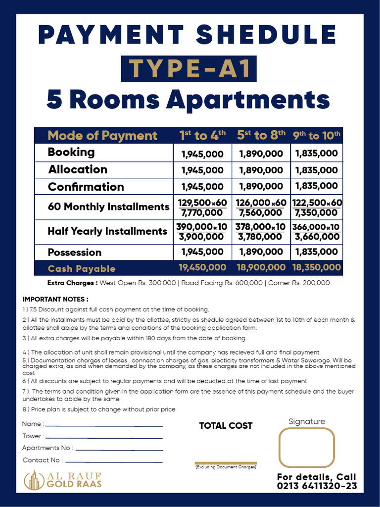 Final Payment Plan For Goldraas | PDF | Prices | Discounts And Allowances