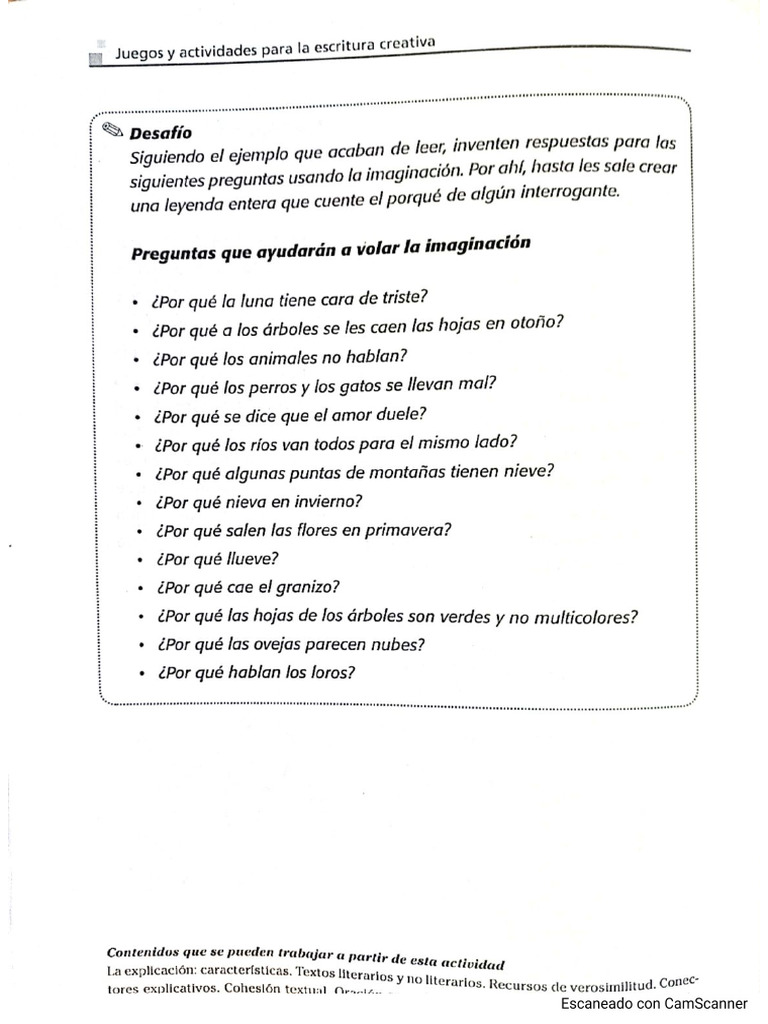 Juegos y Actividades Para Escritura Creativa | PDF