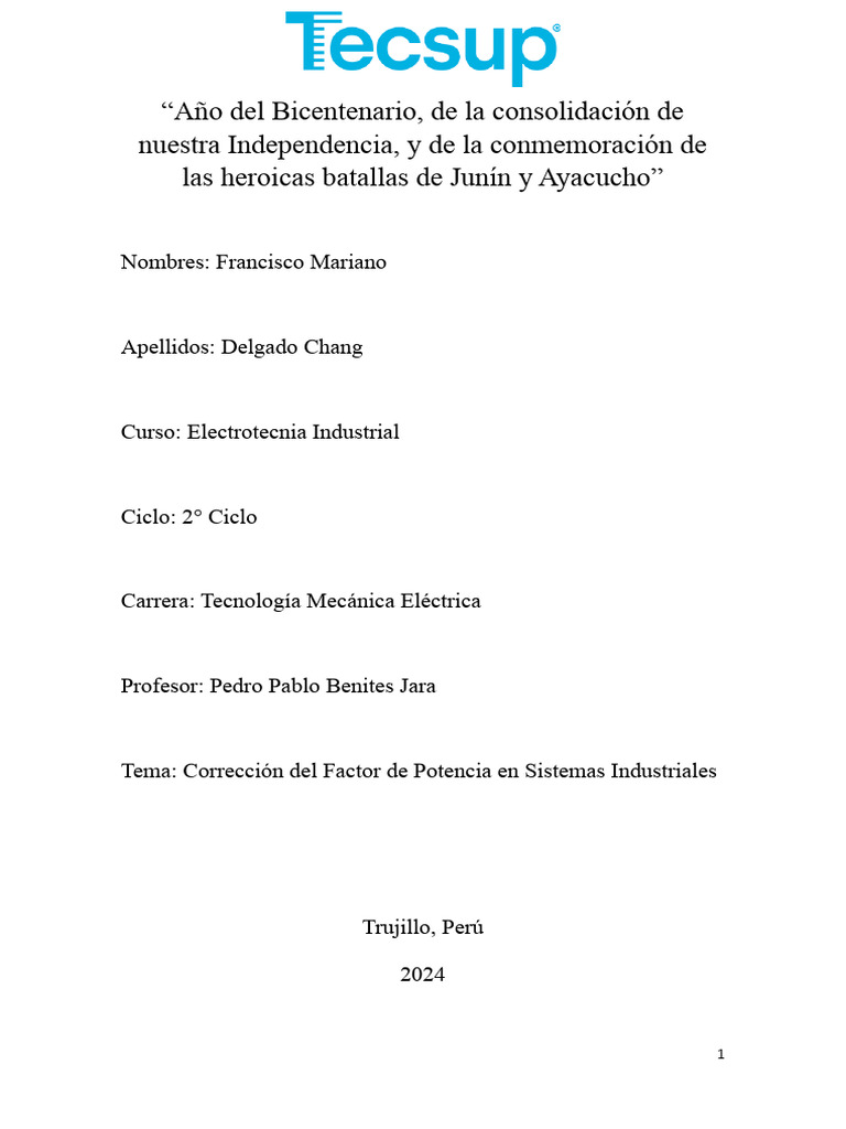 Informe Final Electro | PDF | Energia electrica | Ingenieria Eléctrica