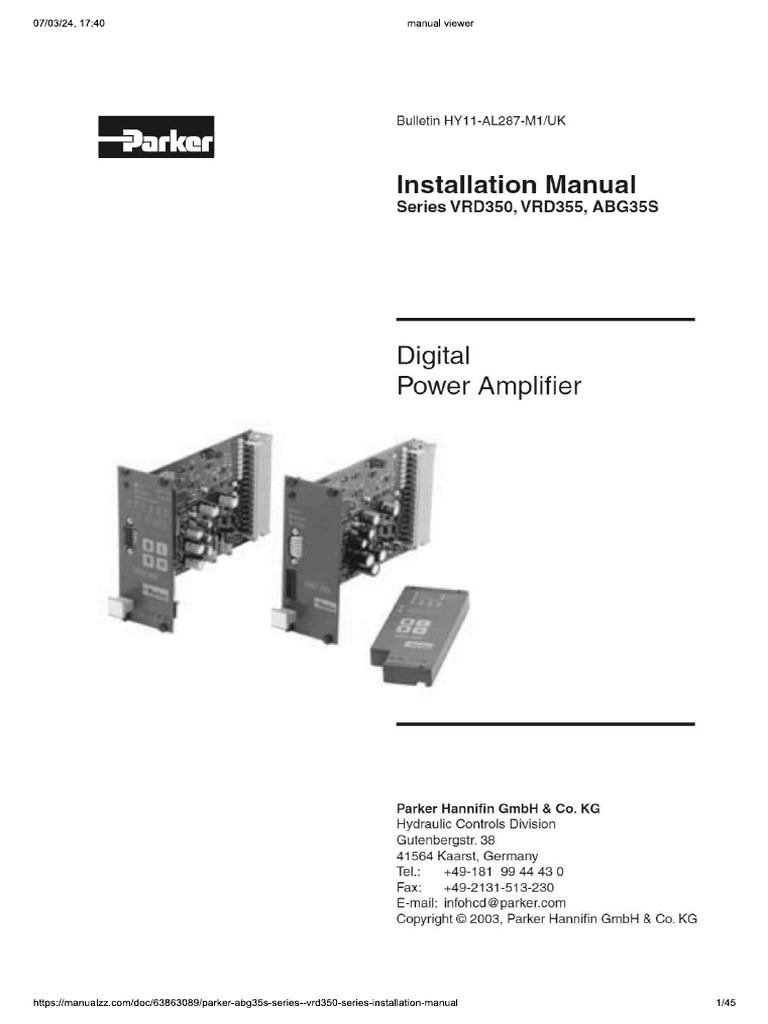 Parker VRD355 | PDF