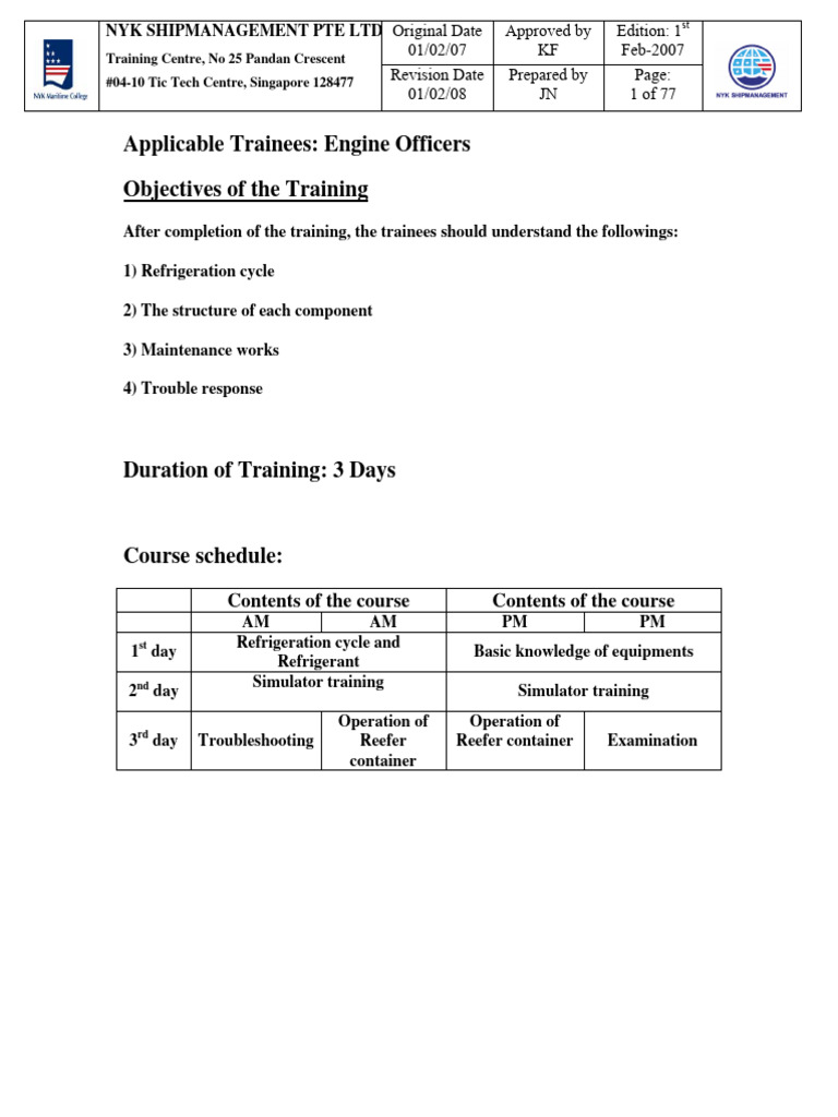 Reefer Course | Download Free PDF | Refrigeration | Transparent Materials