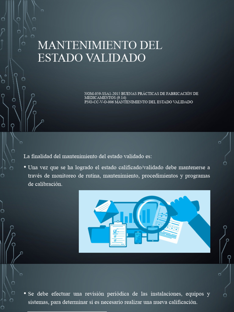 Mantenimiento Del Estado Validado | PDF | Calibración