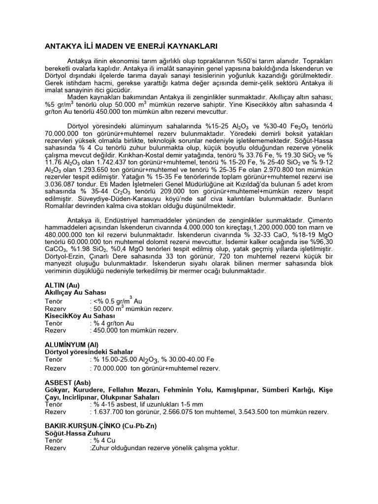 Antakya Madenler | PDF