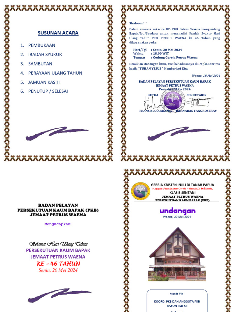 Undangan HUT 46 PKB JPW | PDF