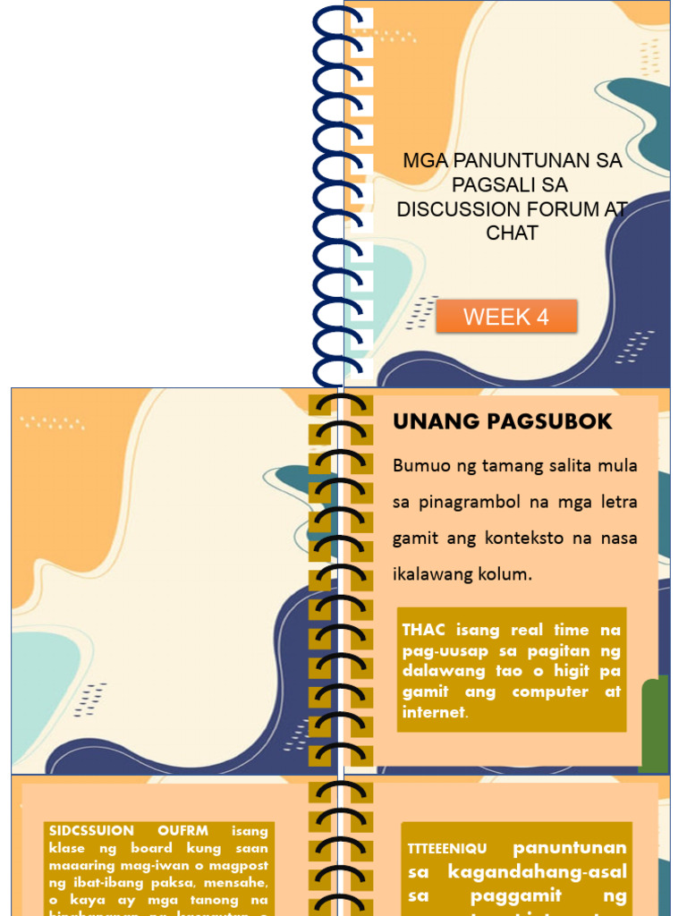EPP 5 Q1W4 Mga Panuntunan Sa Pagsali Sa Discussion Forum at Chat | PDF