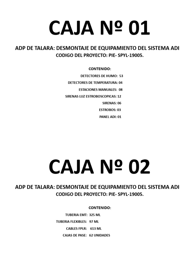 Rotulado de Cajas | PDF