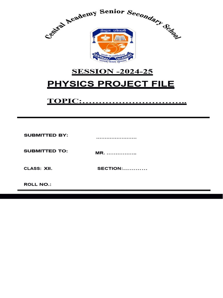 Physics Project Sample | PDF