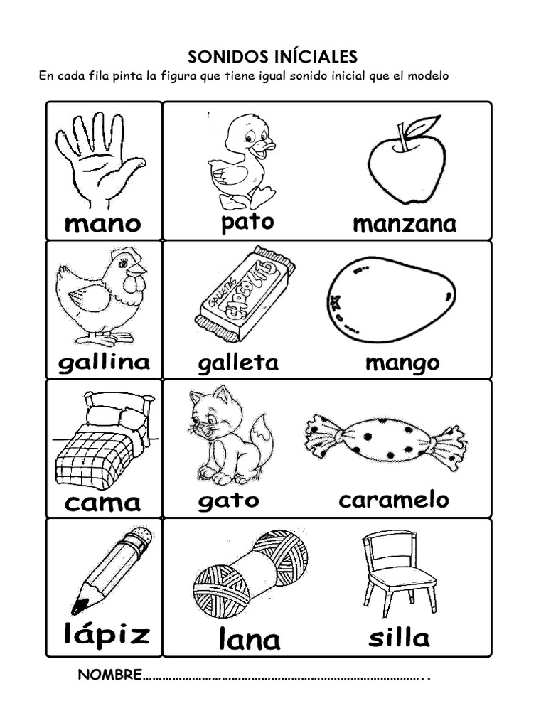 Actividades de Sonidos Iniciales para Niños | PDF