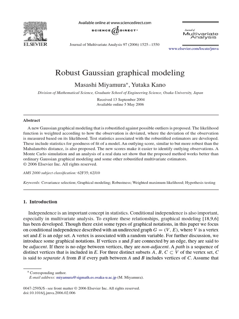 Robust Gaussian Graphical Models | PDF | Mean Squared Error | Robust Statistics
