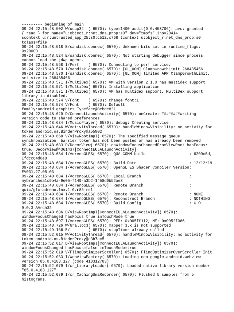 Connect Debug Log | PDF | Android (Operating System) | Computing