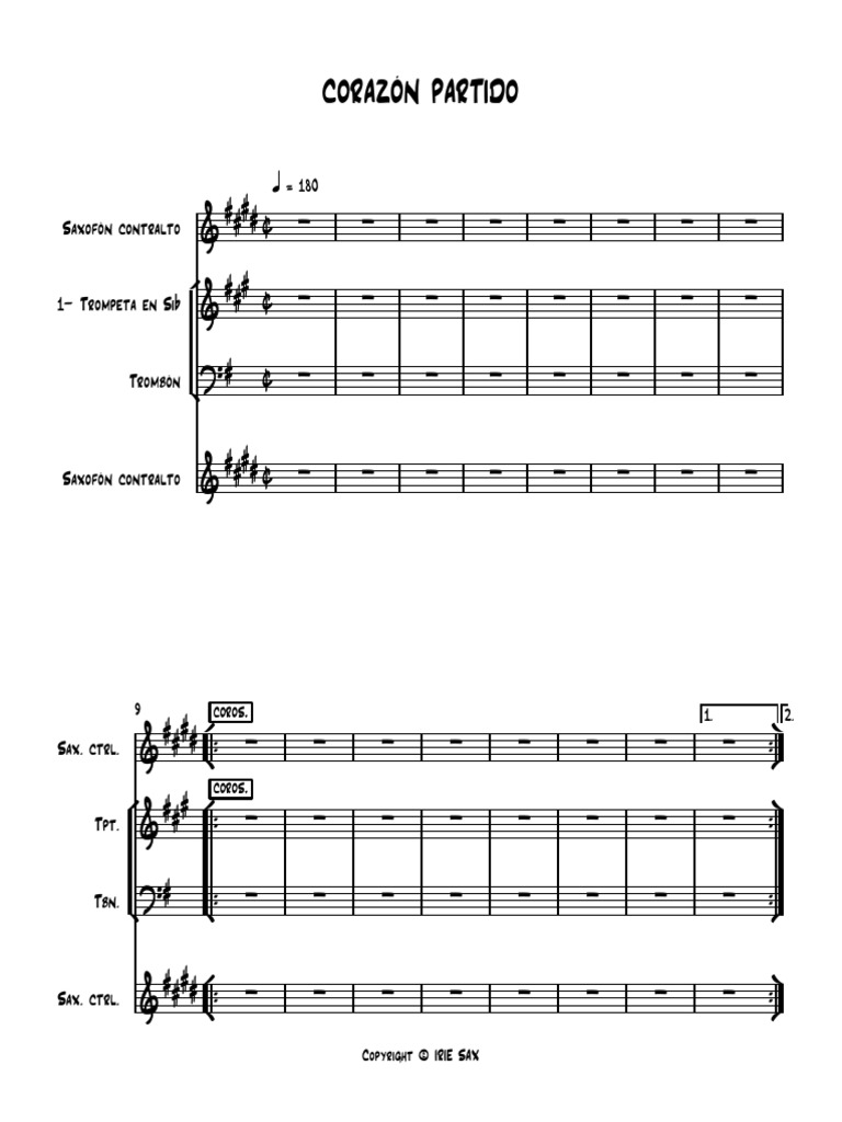 CORAZÓN PARTIDO - Partitura Completa | PDF