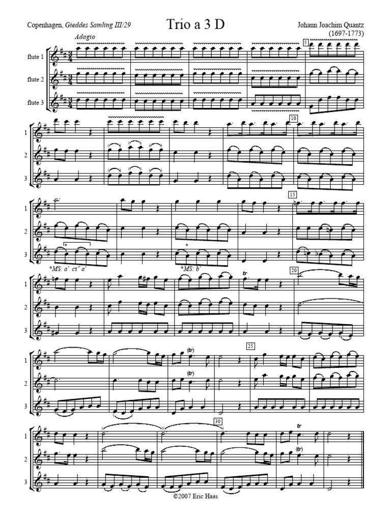 Quantz - Trio in D | PDF