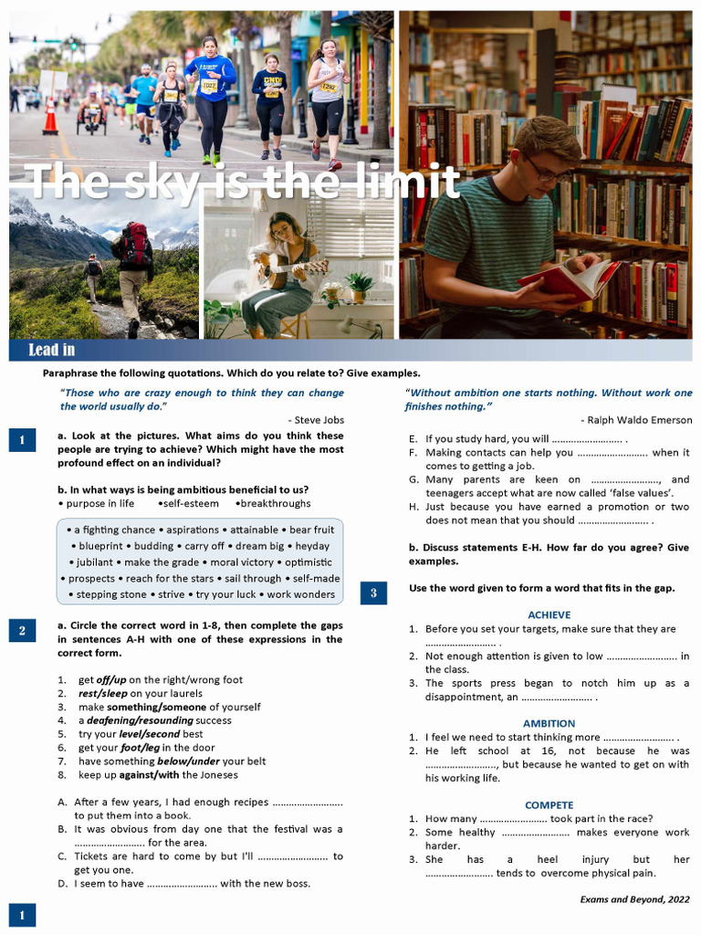 Exams and Beyond Ambitions pp1-2 | PDF