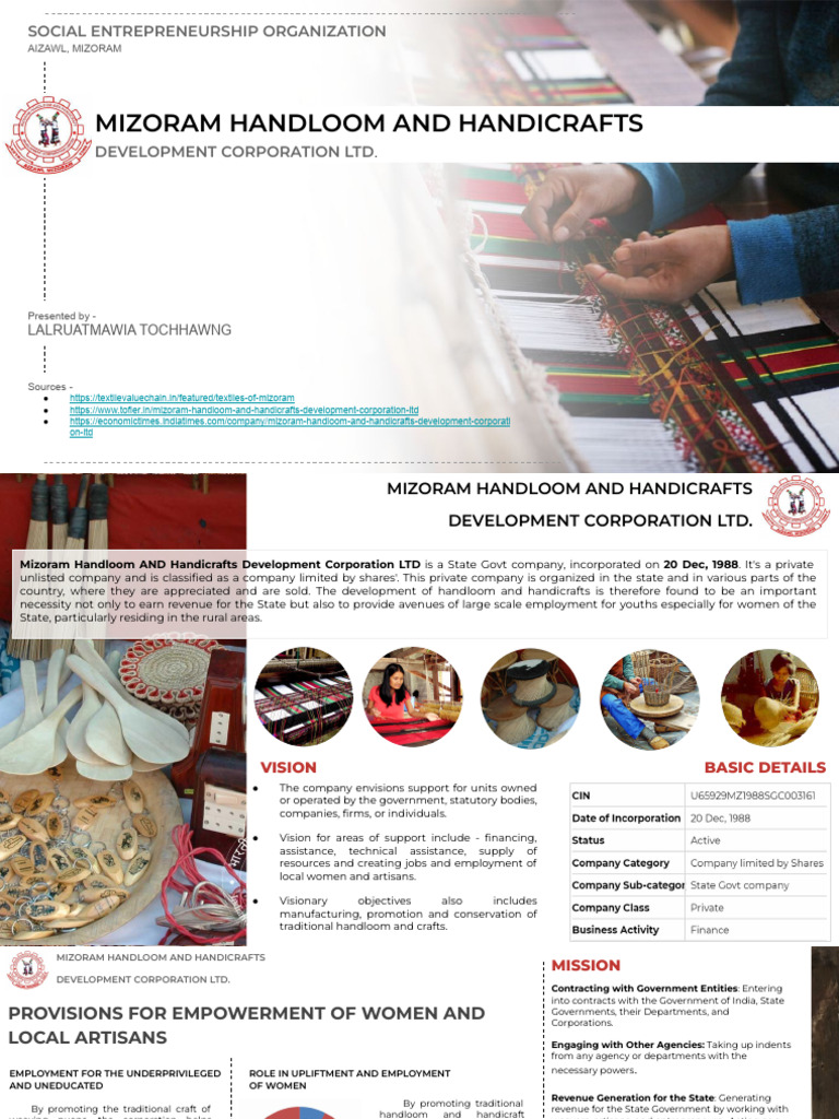Mizoram Handloom and Handicrafts Development Corporation LTD | PDF | Weaving | Employment