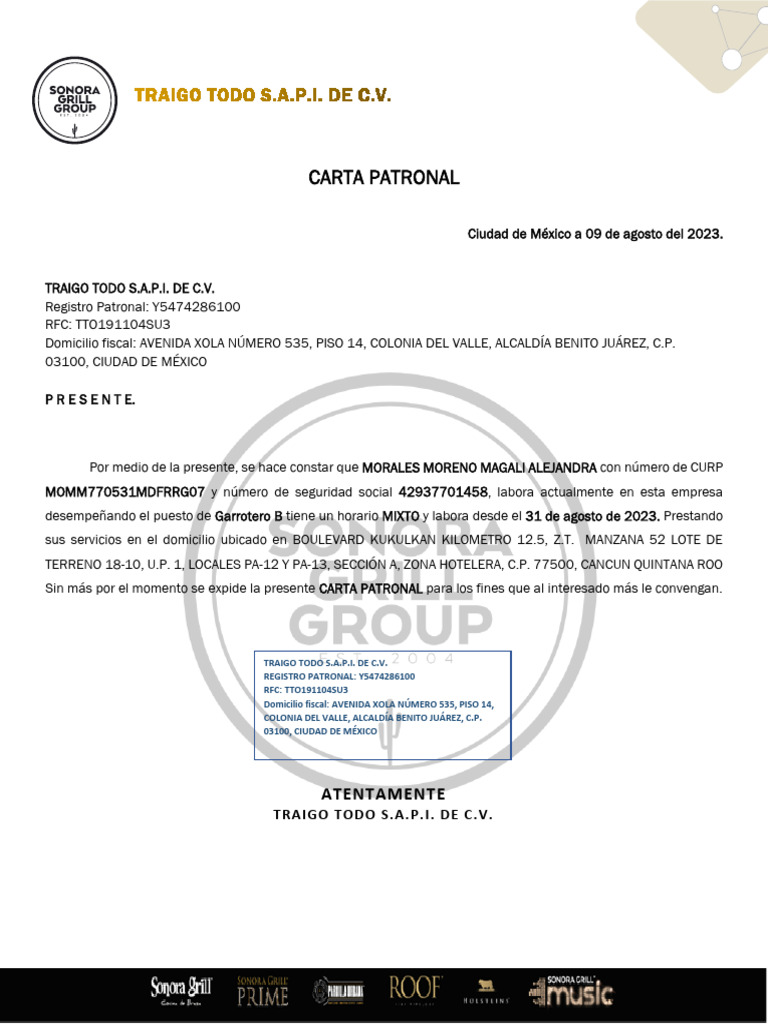 Carta Patronal | PDF