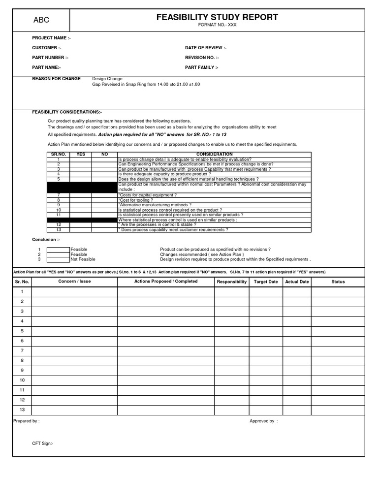 Feasibility Study Report for Design Change | PDF | Feasibility Study ...