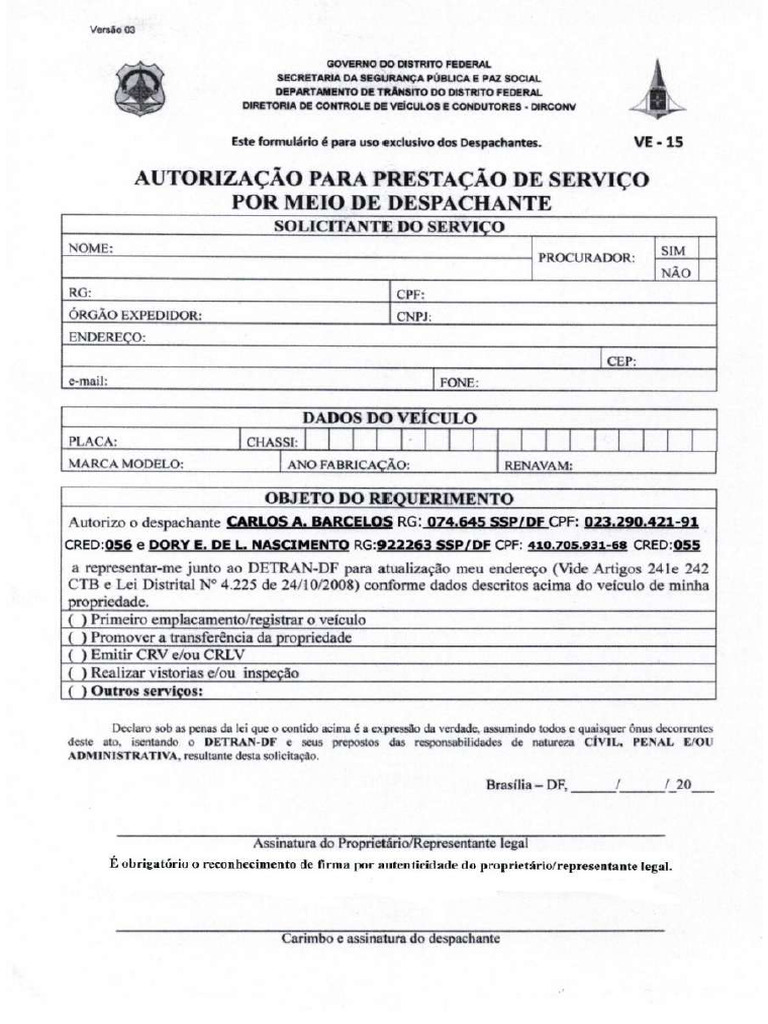 Autorizacao Detran 21 Pdf Pdf