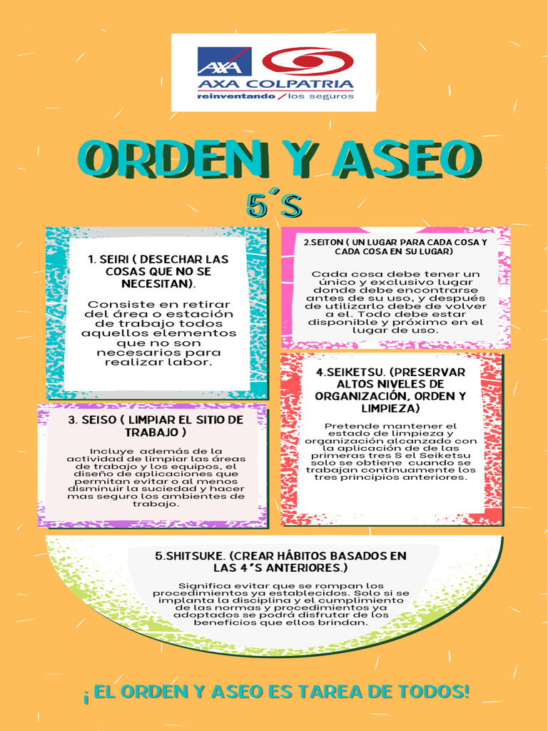 Infografía Orden y Aseo 5 S | PDF