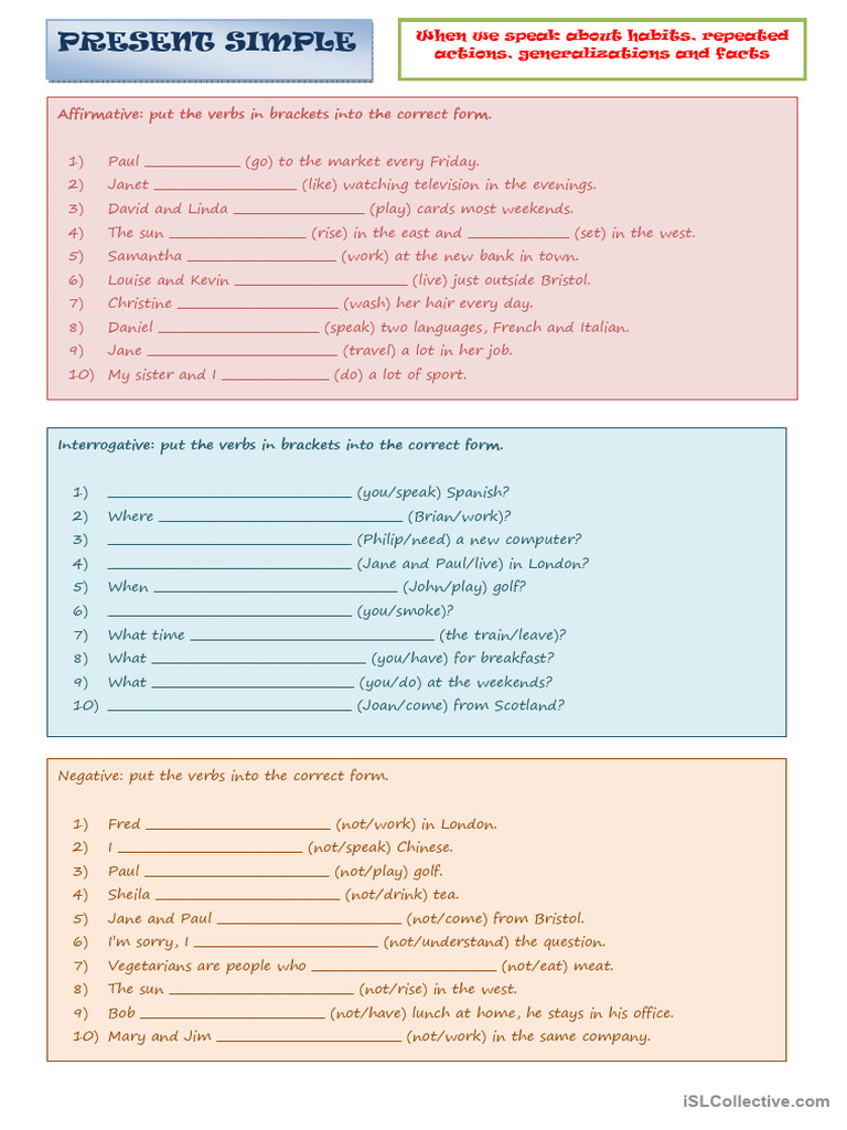 Present Simple | PDF | Language Mechanics | Grammar