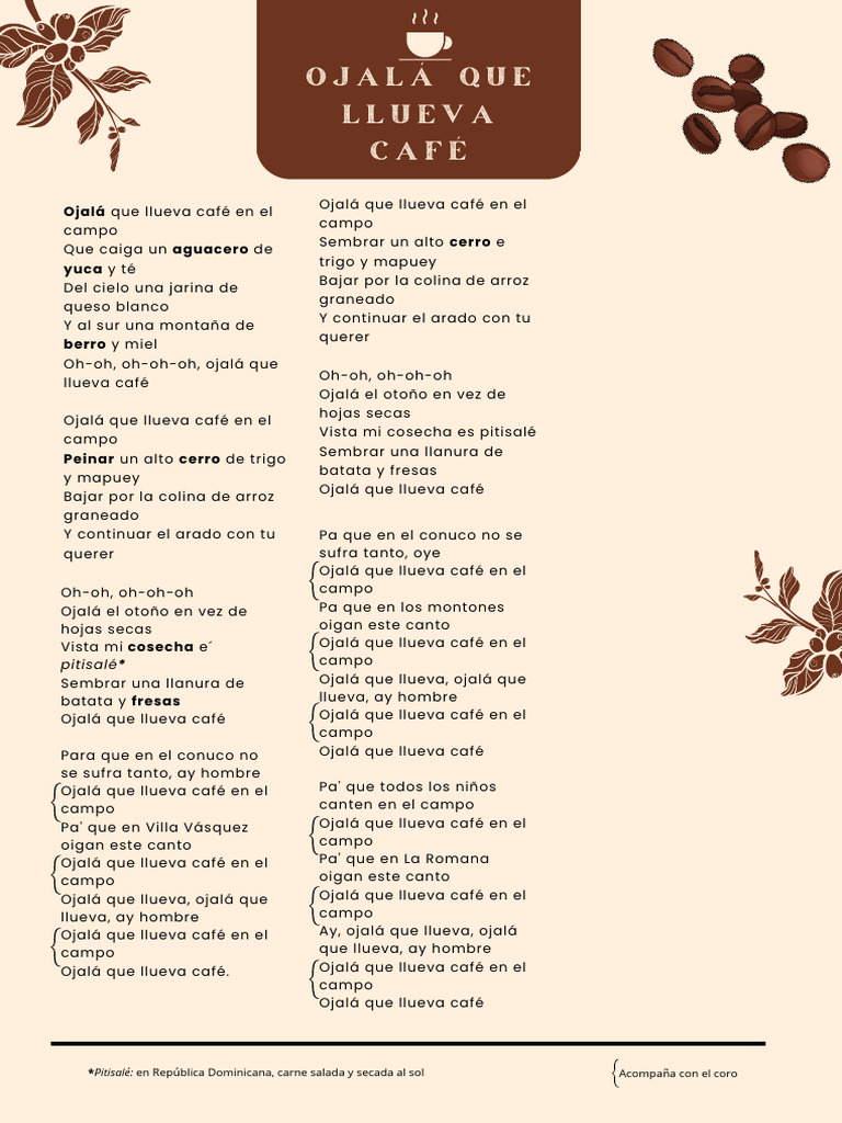 Ojalá Que Llueva Café | PDF | Preparación de comida y bebida | Alimentos