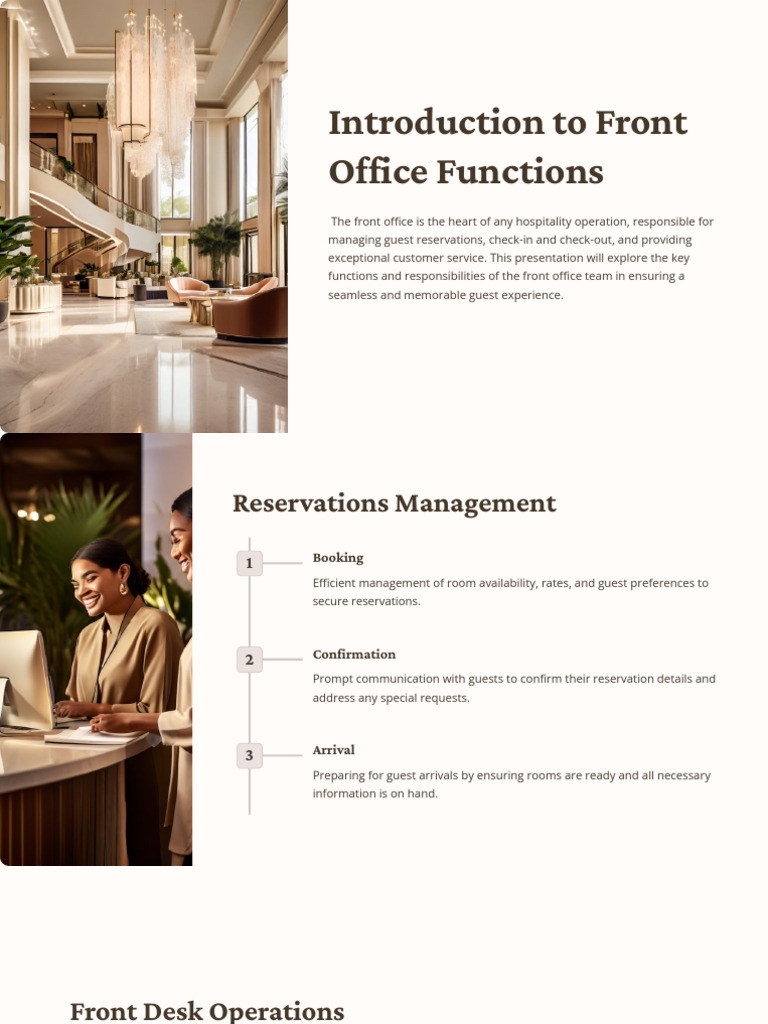 Introduction To Front Office Functions | PDF