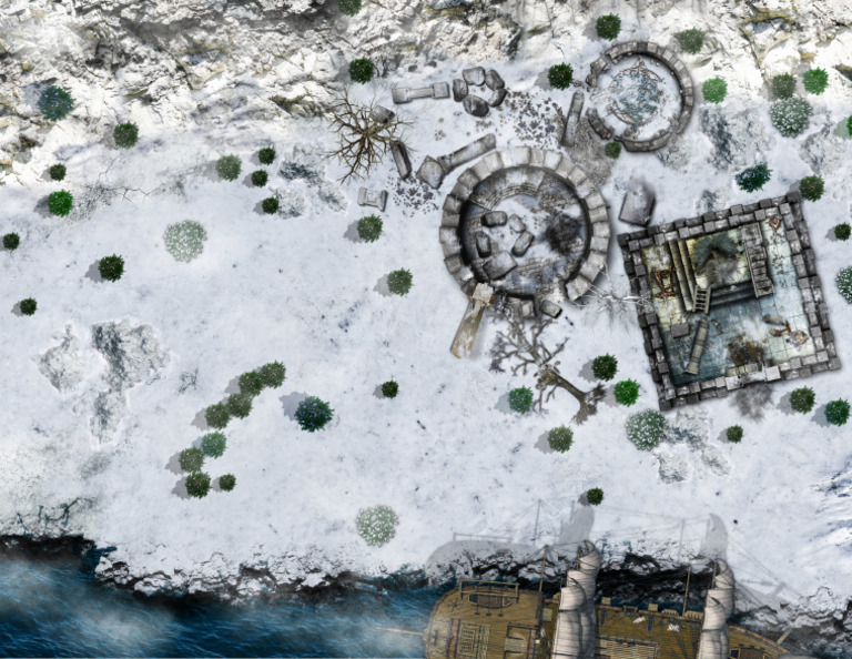 Encounter Map - Winter Mystery - No Grid | PDF