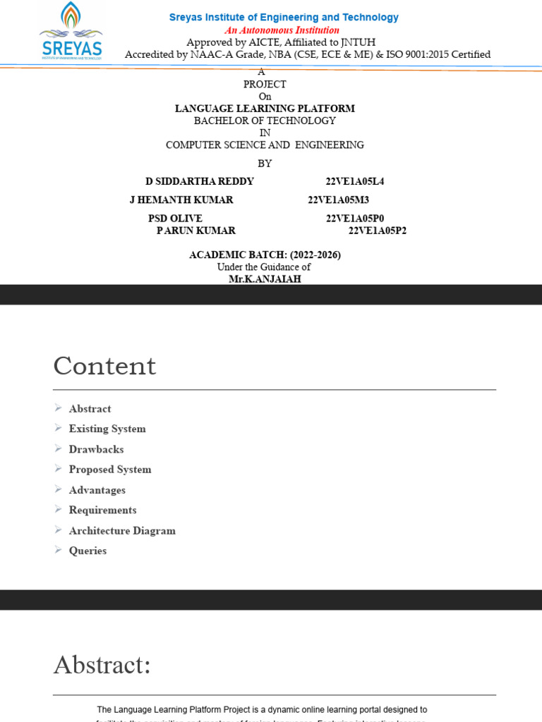 Approved by AICTE, Affiliated To JNTUH Accredited by NAAC-A Grade, NBA (CSE, ECE & ME) & ISO ...