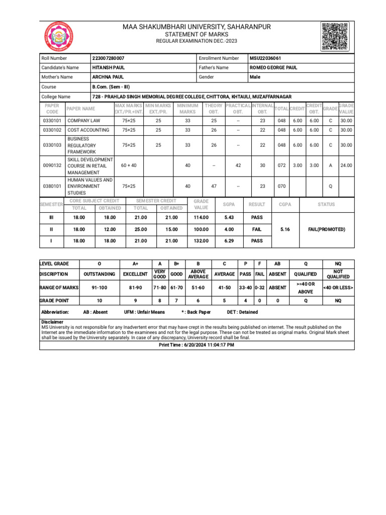 Result Print K | PDF