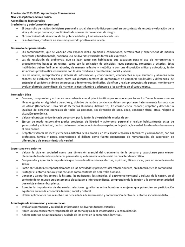 OBJETIVOS DE APRENDIZAJE TRANSVERSALES | Descargar gratis PDF ...