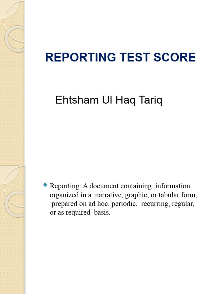 Reporting of Test Score | PDF | Standard Score | Mean