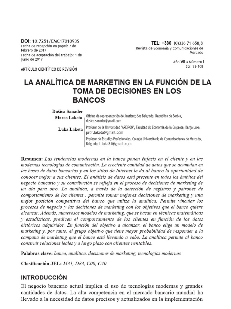 Articulo 7 Español | PDF | Marketing | Bancos