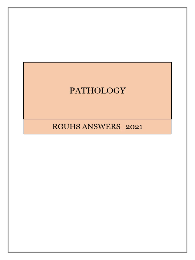2021 Pathology Rguhs Answers 1 | PDF | Anemia | Neoplasms