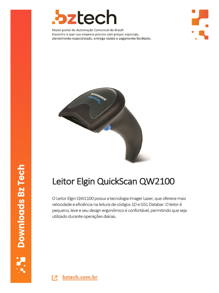 Leitor Elgin QuickScan QW2100: Preço e Recursos | PDF | USB ...