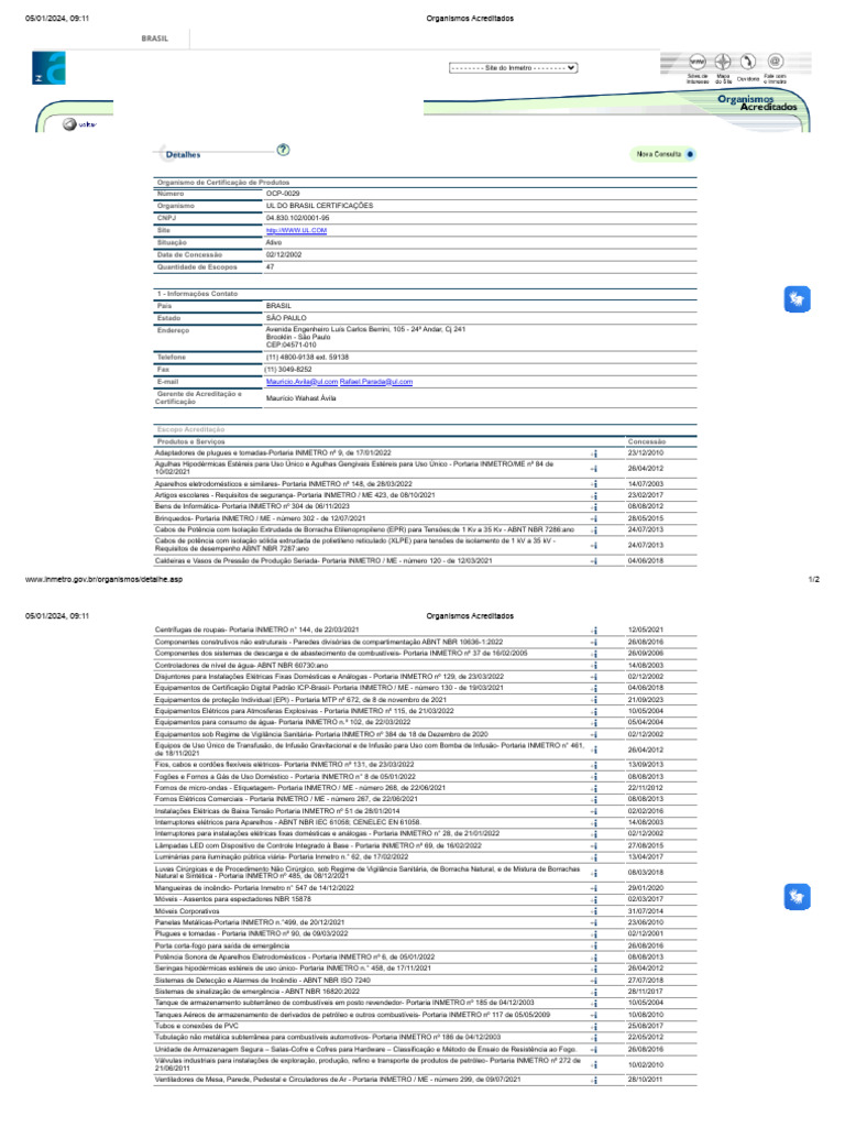 UL OCP 0029 - Acreditação Do Inmetro | PDF | Bens manufaturados ...