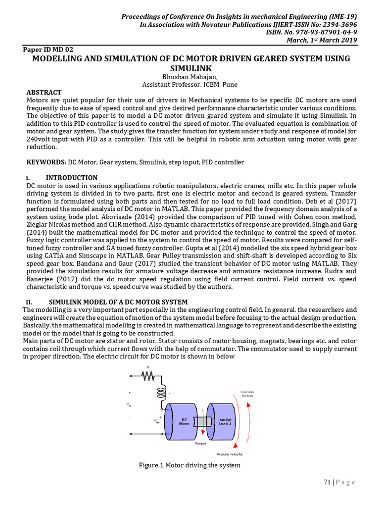 Gear Motor | PDF | Electric Motor | Control Theory