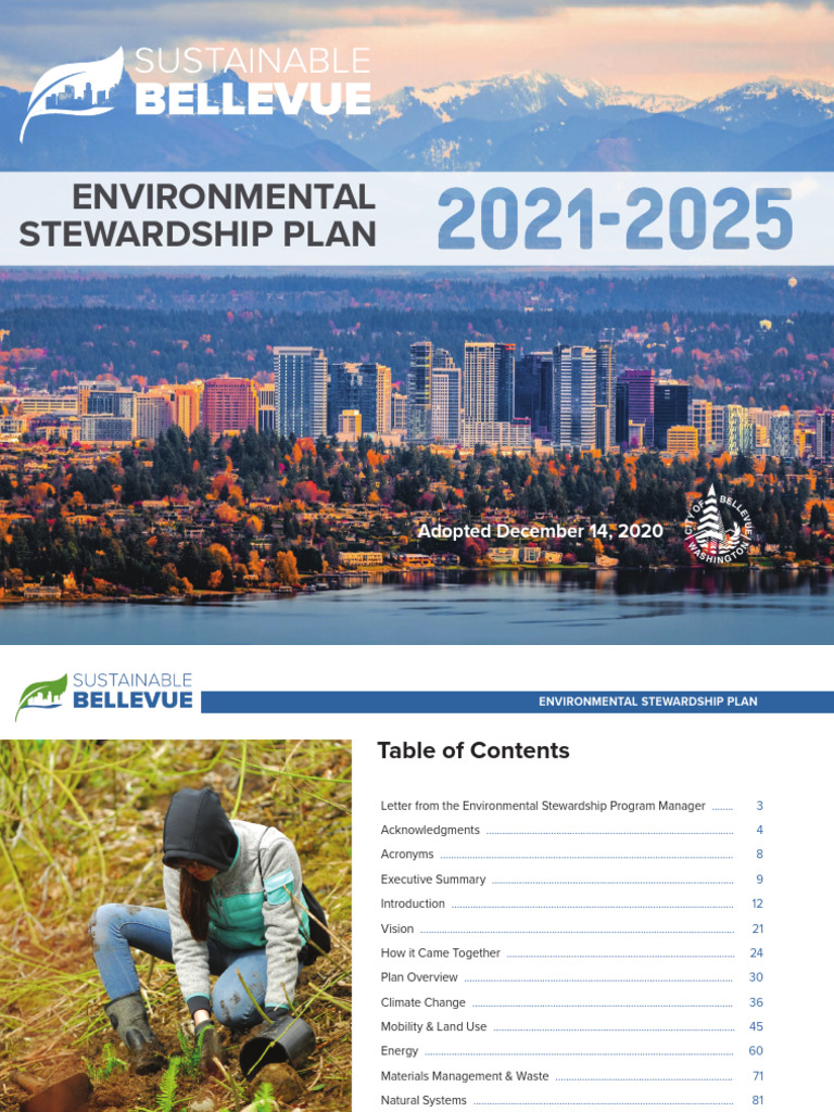 Bellevue Enviornmental Stewardship Plan - Adopted | PDF ...