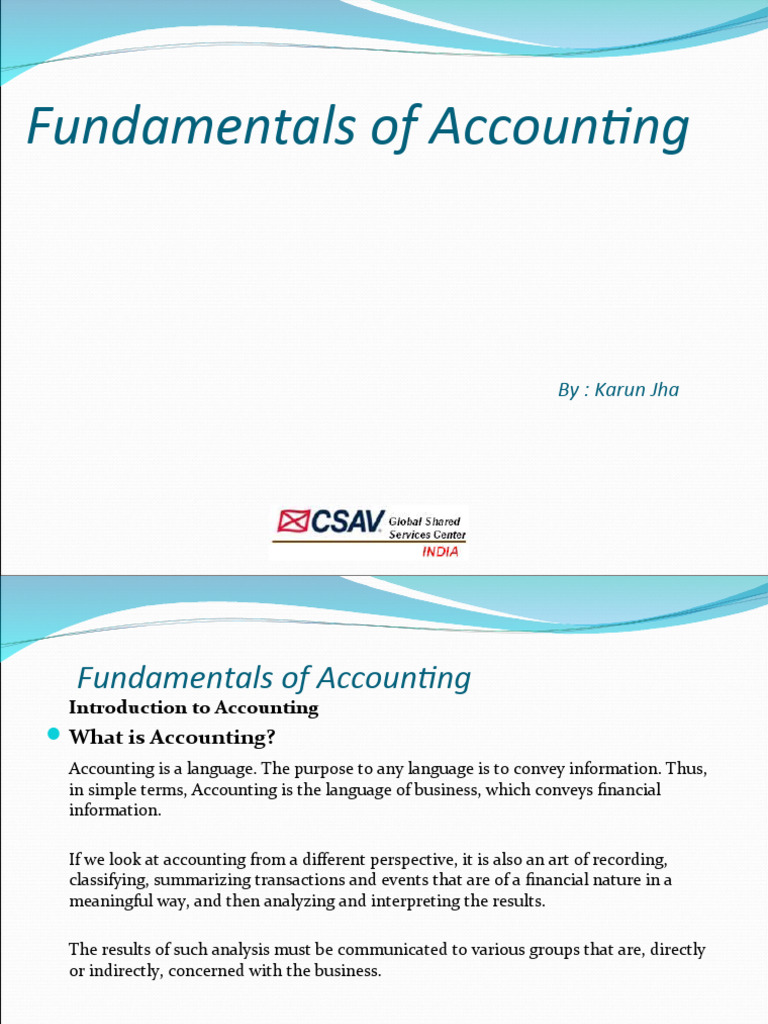 Accounting Fundamentals | PDF | Expense | Debits And Credits