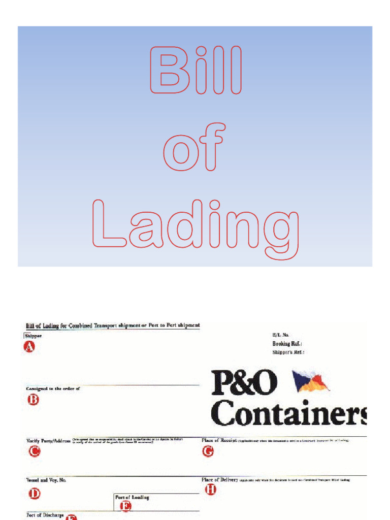 Import Export Documents Pdf Letter Of Credit Bill Of Lading