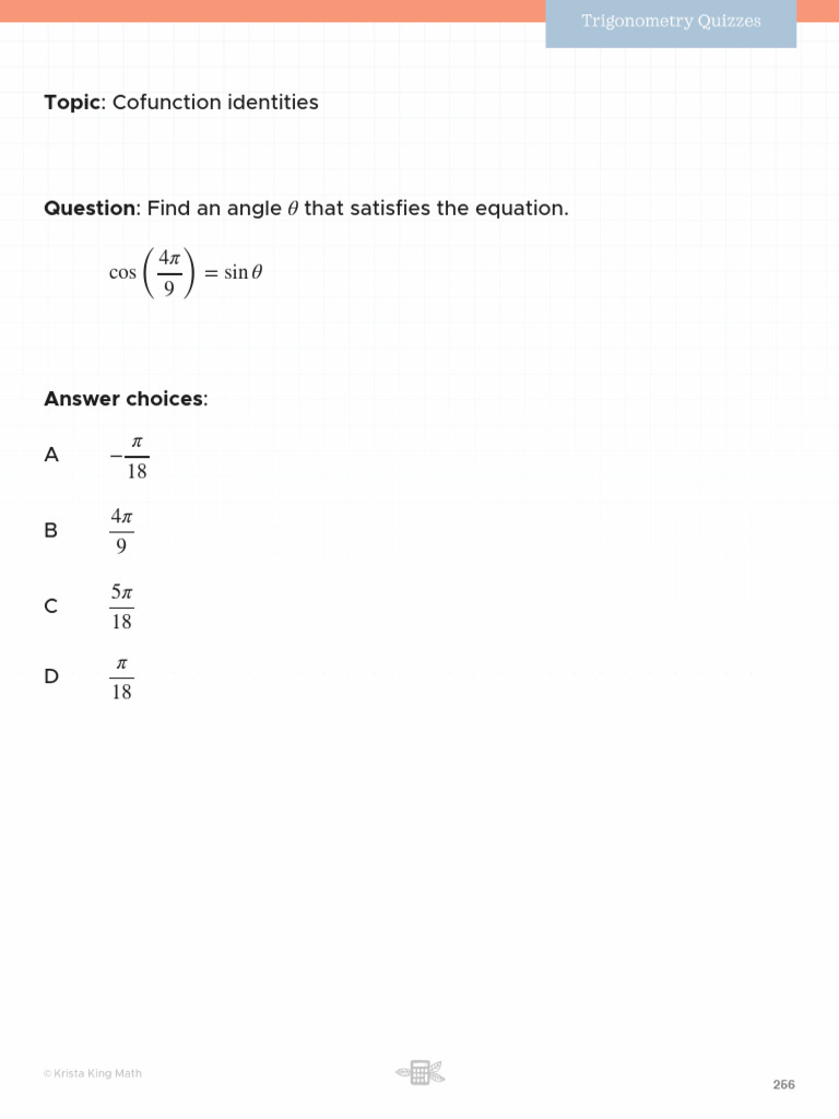 02 Cofunction Identities | PDF | Trigonometric Functions | Mathematical ...