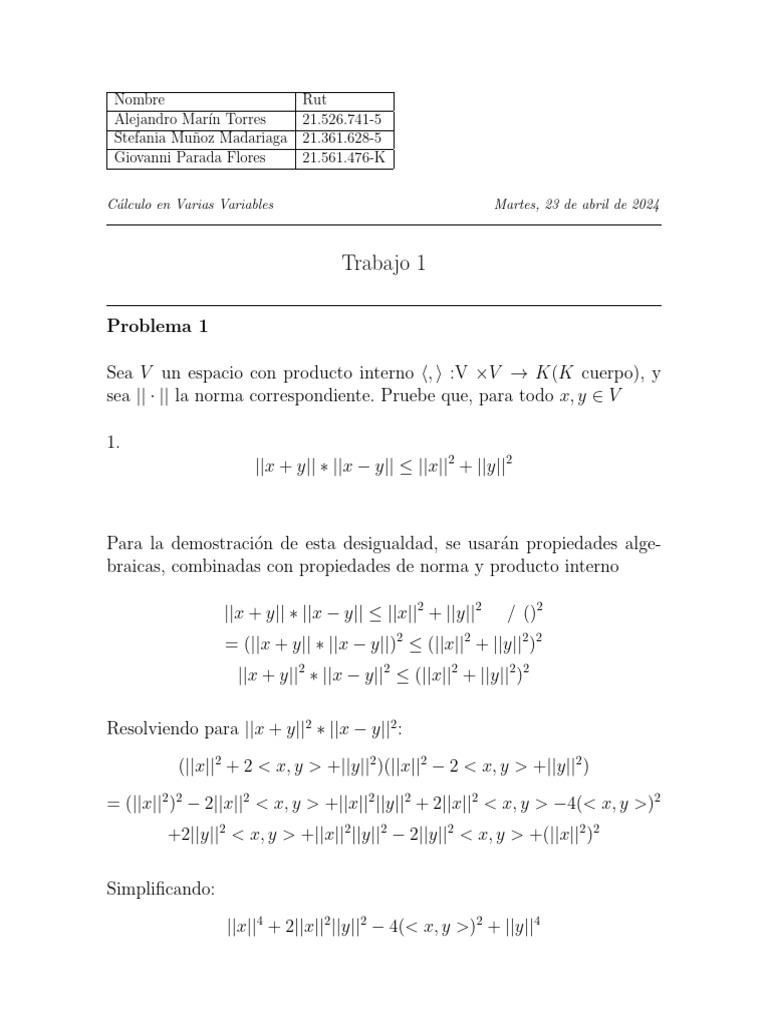 Cálculo en Varias Variables | PDF | Relaciones matematicas | Álgebra abstracta