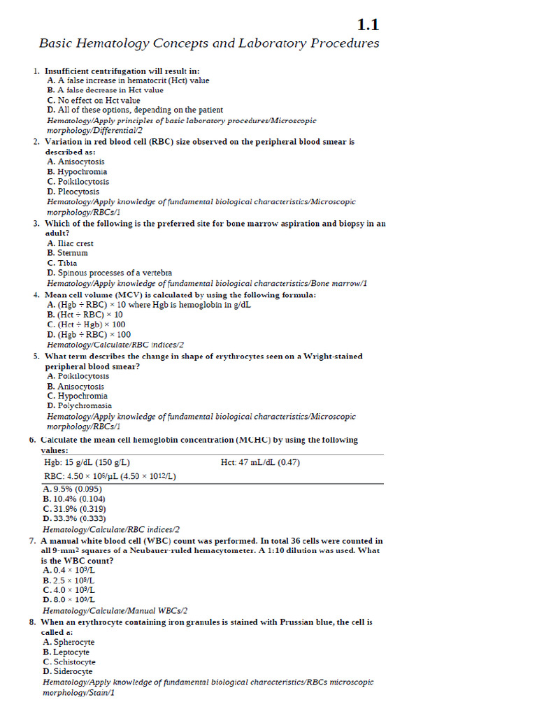 Hema Review Material (Harr) | PDF