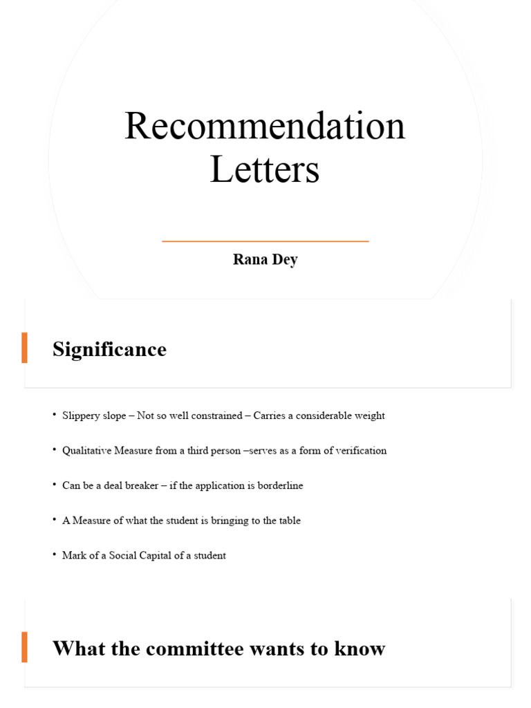 Recommendation Letters | PDF | Cognition | Psychology