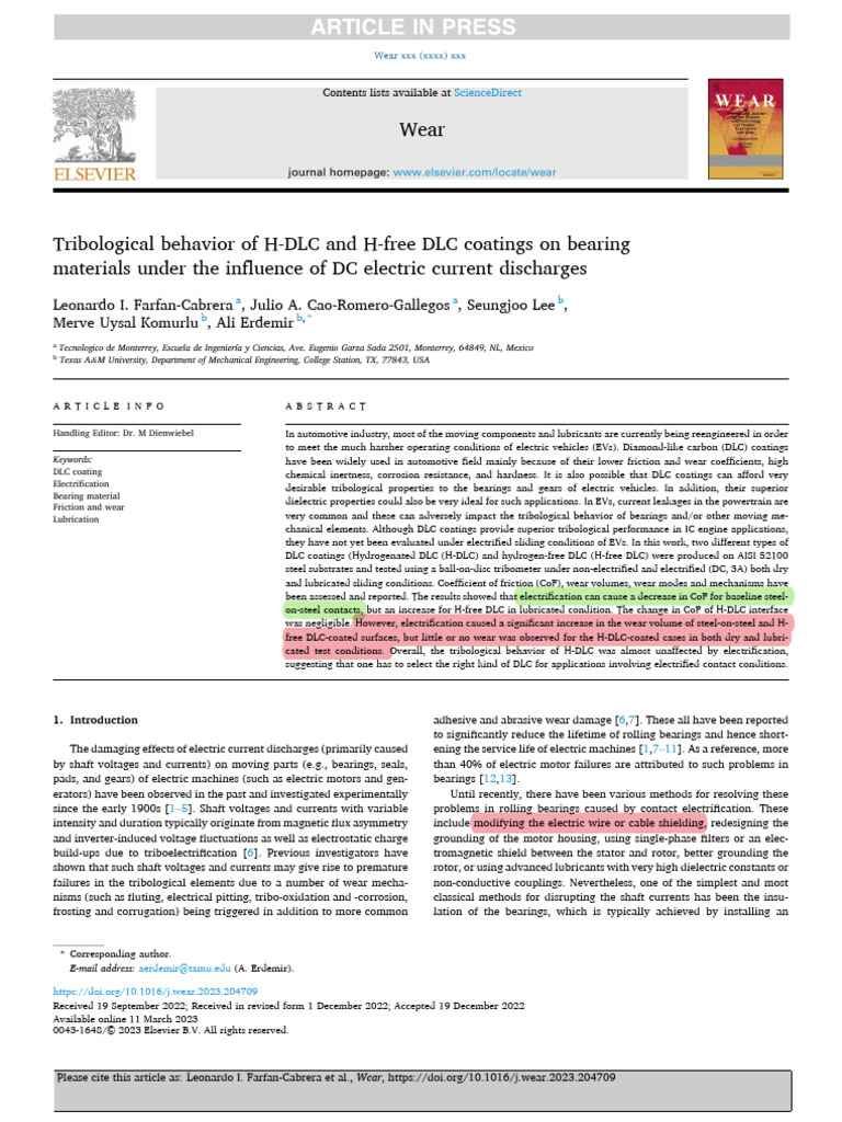 Tribological Behavior of DLC Coatings | PDF | Friction | Wear