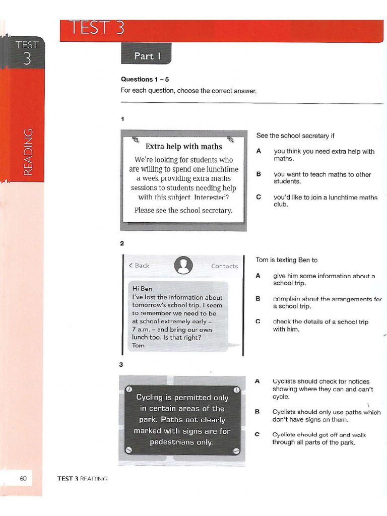 Pearson Pet Test 3 | PDF