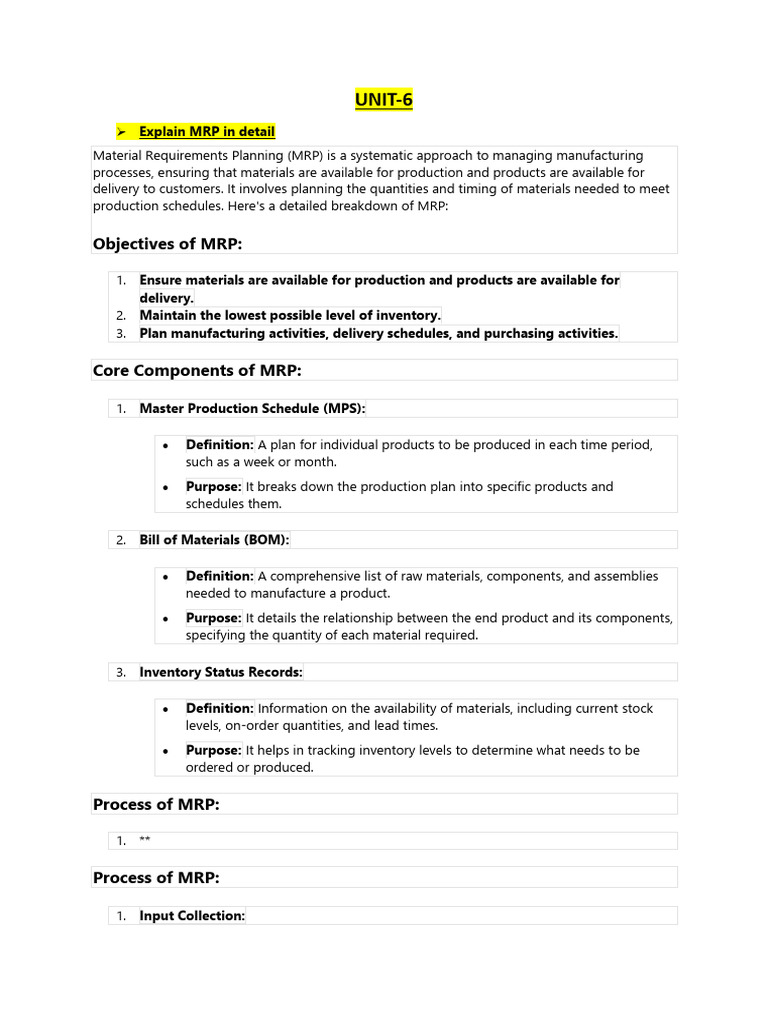 Understanding MRP, MRP II, and 3PL | PDF | Logistics | Supply Chain