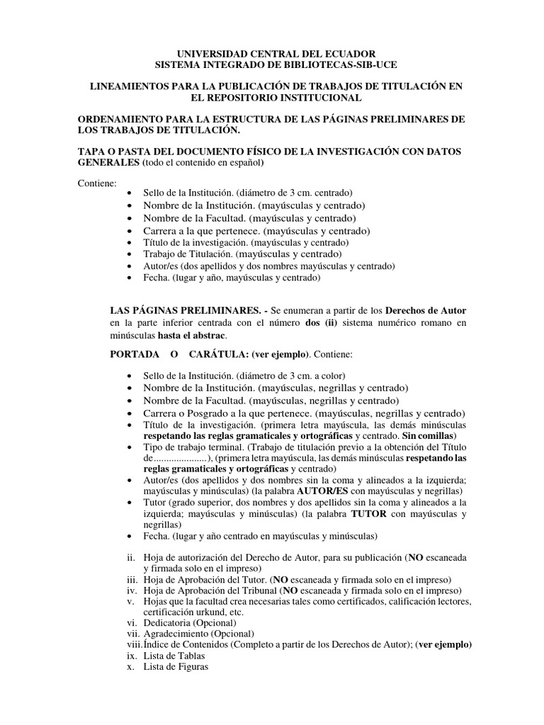 Lineamientos Repositorio | PDF | Caso de carta | Escritura