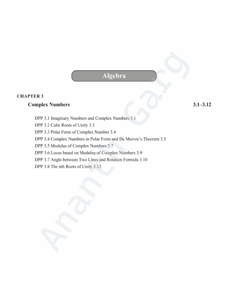 Complex Numbers DPP | PDF